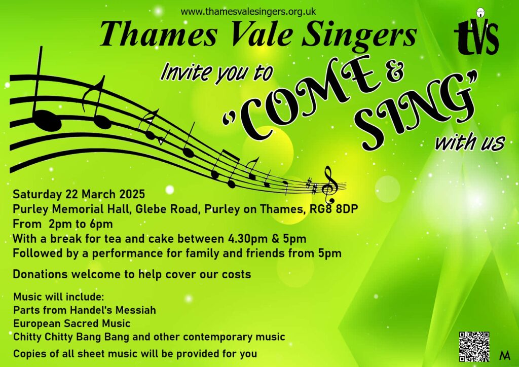 “Come and Sing” with the Thames Vale Singers | What's On Reading