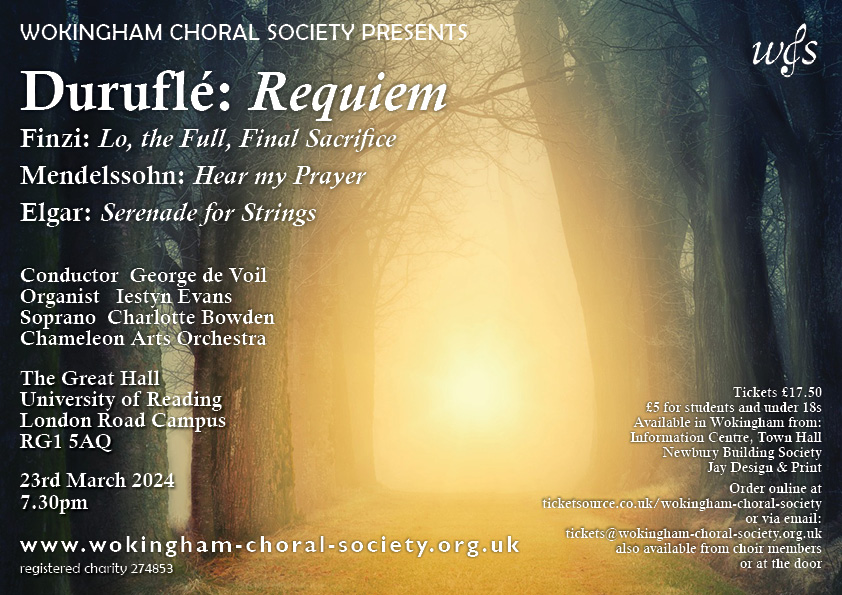 Wokingham Choral Society at The Great Hall | What's On Reading