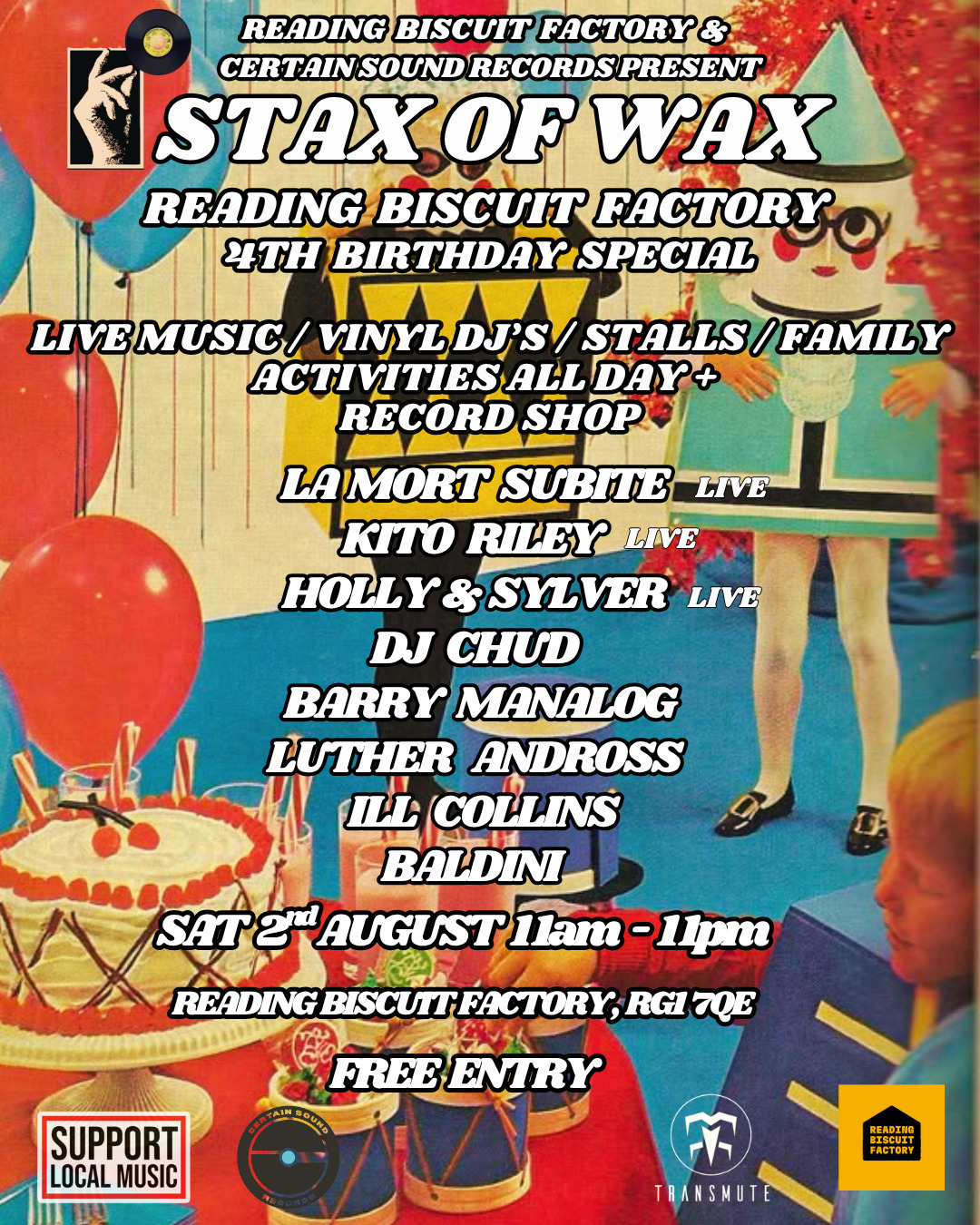 Stax of Wax: Reading Biscuit Factory 4th Birthday special | What's On ...