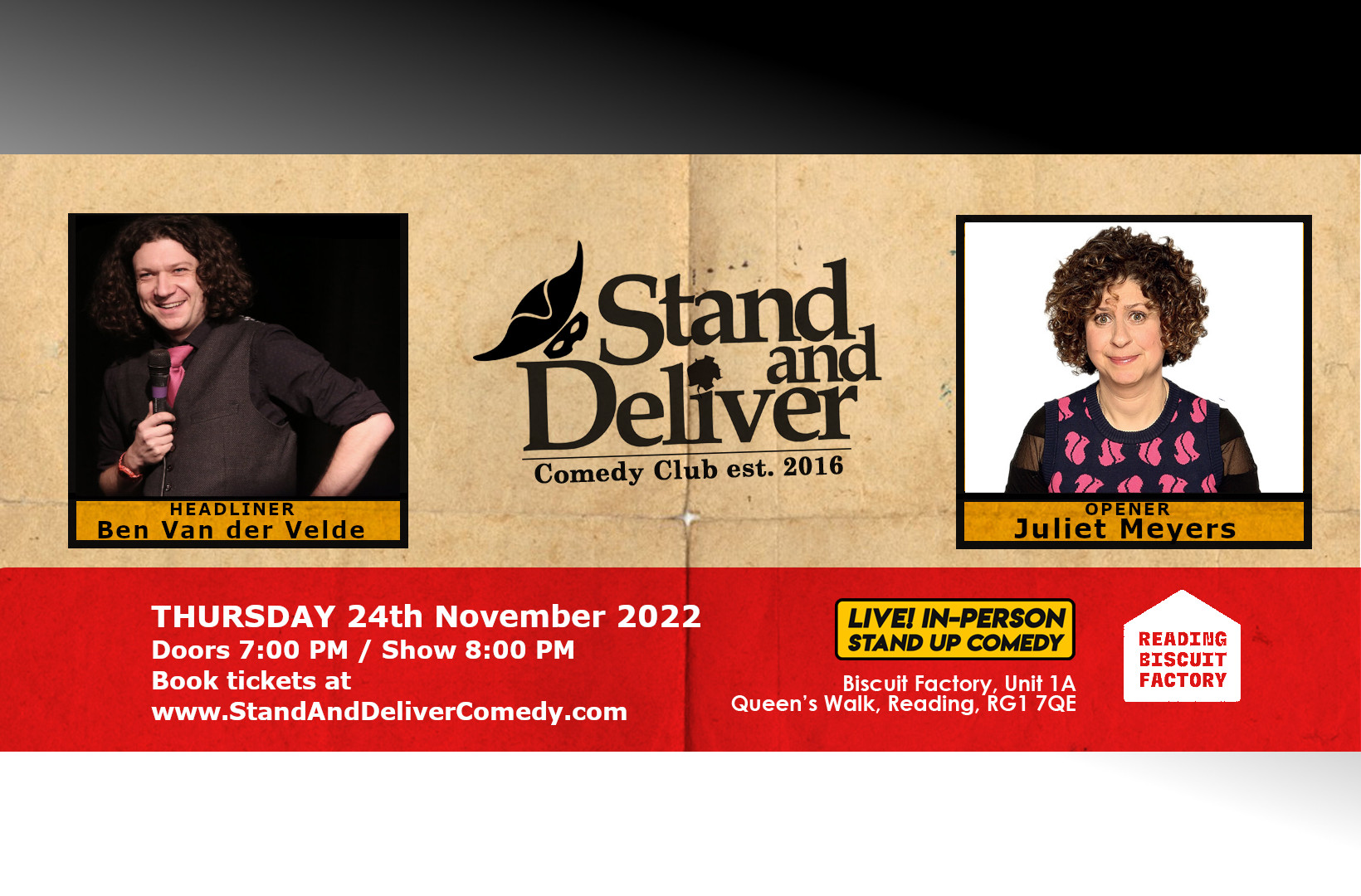 Stand and Deliver Comedy at Reading Biscuit Factory November | What's ...
