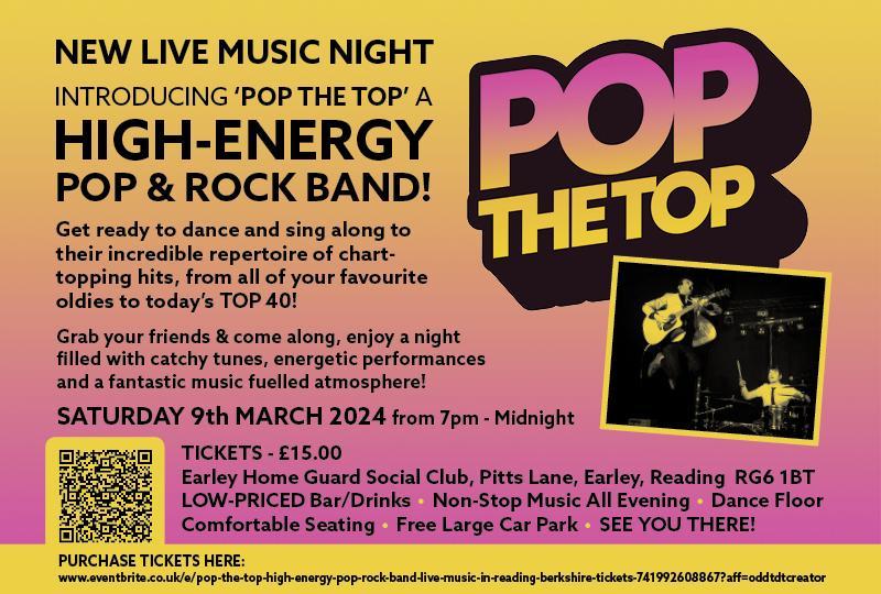 Pop The Top at Earley Home Guard Social Club | What's On Reading